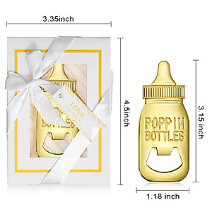 36 Pieces Bottle Opener Baby Shower Favor for Guest Rose Gold Feeding Bottle Opener Wedding Favor Baby Shower to Guest Party Favor Decoration Supplies (White,36 Pieces)