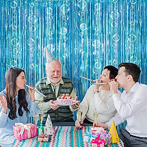 Decor365 Under The Sea Party Decorations Pool OceanTheme Tinsel Foil Fringe Curtain Backdrop Hanging Bubble Garlands Little Mermaid Birthday Baby Shower Kids Beach Party Supplies