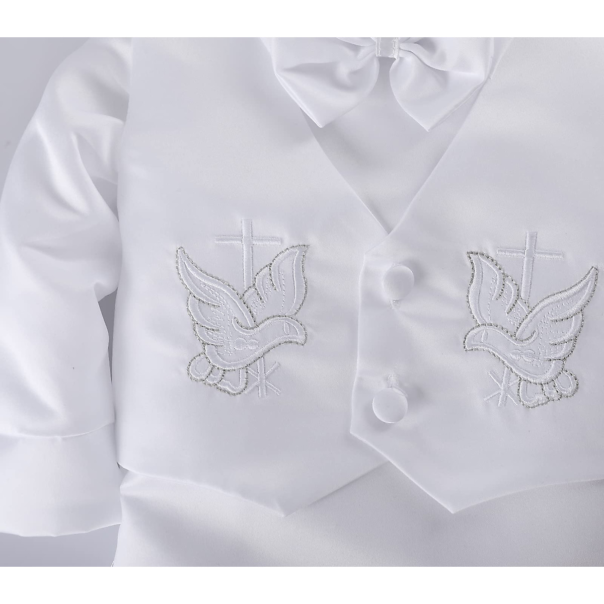 Baby Boy Christening Outfits Baptism Long Sleeve Suit Set with Hat, Cross Socks, 3-6 Months