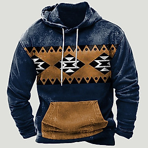 Muscularfit sales clearance today deals prime Customized Light Hoodies for Men Fall Fashion Ethnic Print Graphic Pullover Sweatshirts Casual Long Sleeve Hooded volleyball sweatshirt Navy XL