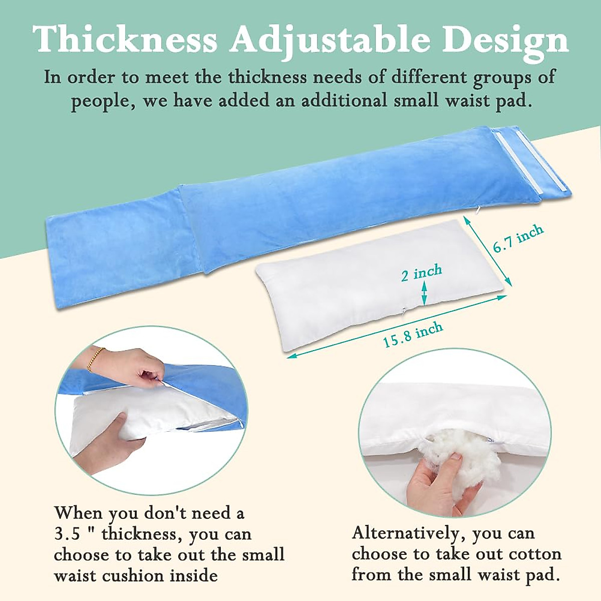 KAVIL Lumbar Support Pillow for Sleeping Lower Back Sciatic Nerve Pain Relief Lumbar Roll for Office Chair & Bed Body Pain Relief Side Sleeping Lumbar Cushion for Sciatica, Herniated Disc, Scoliosis