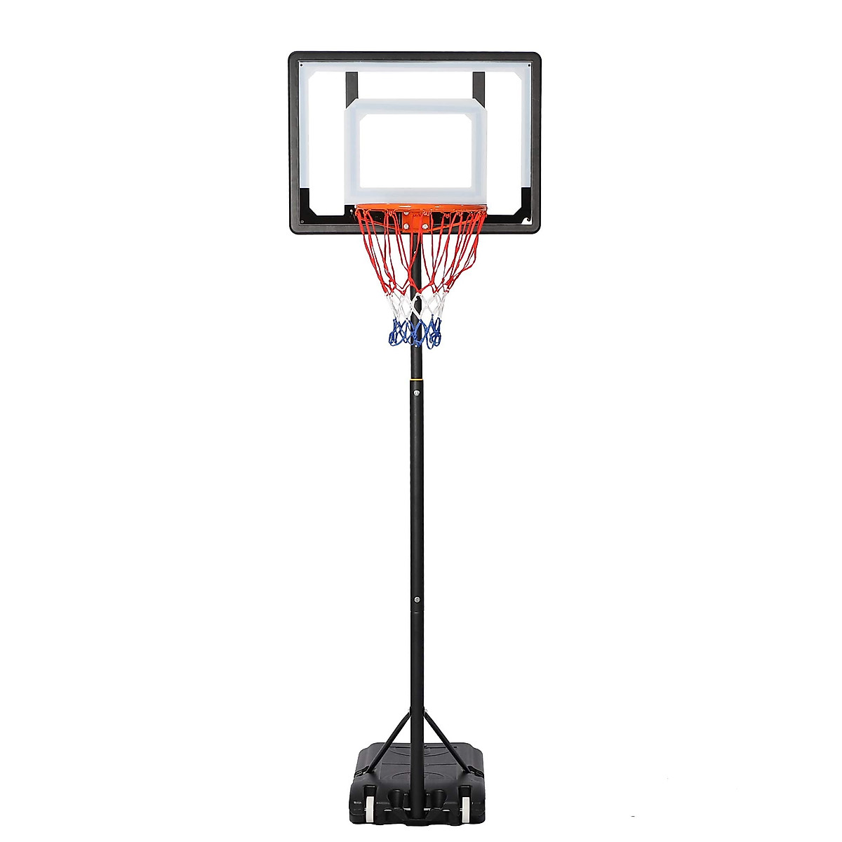 Vilobos Portable Basketball Hoop Backboard System Stand Outdoor Sports Equipment Height Adjustable 6.5Ft-8.2Ft with Wheels for Kids
