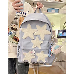 irLocy Star Backpack Y2K Backpack Preppy Backpack Aesthetic Backpack Kawaii Cute Back to College Preppy Y2K Accessories (black)