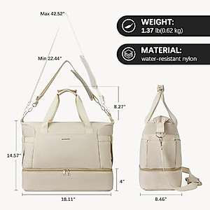 BOSTANTEN Weekender Bags for Women Travel Under Seat Carry On Bag Duffle Bag with Shoe Compartment Overnight Hospital Bags