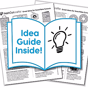 FreshCut Crafts | 80 Pieces Snowflake Paper Cutouts with IDEA Guide, 2-Sided US Made Card Stock Punch Out White Snowflakes for Bulletin Boards, Classroom Decor, and Winter Crafts