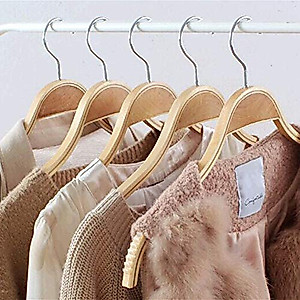 Ochine 1 Pack Wooden Coat Hangers Wood Suit Hangers Children's Closet Clothes Hangers Smooth Finish Solid Wood Coat Hanger with Non-Slip Strip for Camisole, Jacket, Pant, Dress Clothes Hangers