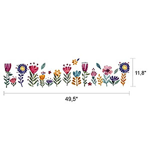 Flowers Wall Decals for Girls Bedroom - Children DIY Wall Art Stickers for Classroom, Nursery, playroom - Preschool Floral Peel and Stick Decor