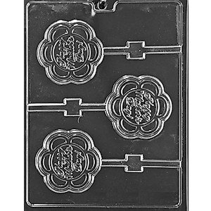 Grandmama's Goodies D114 Happy Mother's Day Lollipop Chocolate Candy Soap Mold with Exclusive Molding Instructions