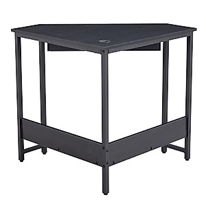 Daesar Triangle Computer Desk, Corner Desk with Smooth Keyboard Tray, Storage Shelves, Compact Home Office, Small Desk with Sturdy Steel Frame for Small Space, 28.34" L 24" W 30.11" H