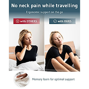 Travel Pillow VOLAR QuickDry | Memory Foam Neck Pillow | Quick Drying & Thermoregulating | Includes travel bag | Ergonomic Pillow For Sleeping on Airplane, Hotel, Camping, Couch - Designed in Germany