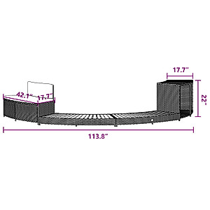 vidaXL Spa Surround - Black Poly Rattan and Acacia Wood - Chic and Modern Design with Built-in Storage, Mini Sofa and Comfort Cushion