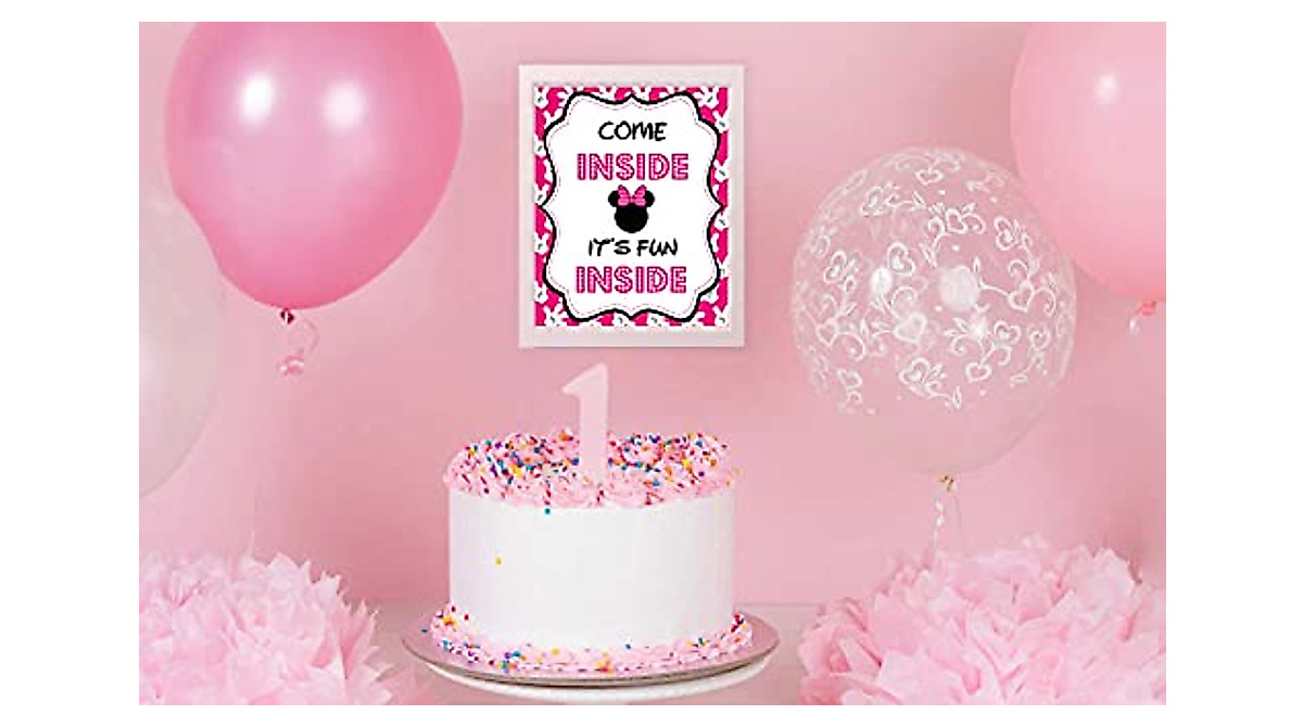 Minnie Mouse Birthday Signs – 4 Party Decor Signs for Disney Celebrations