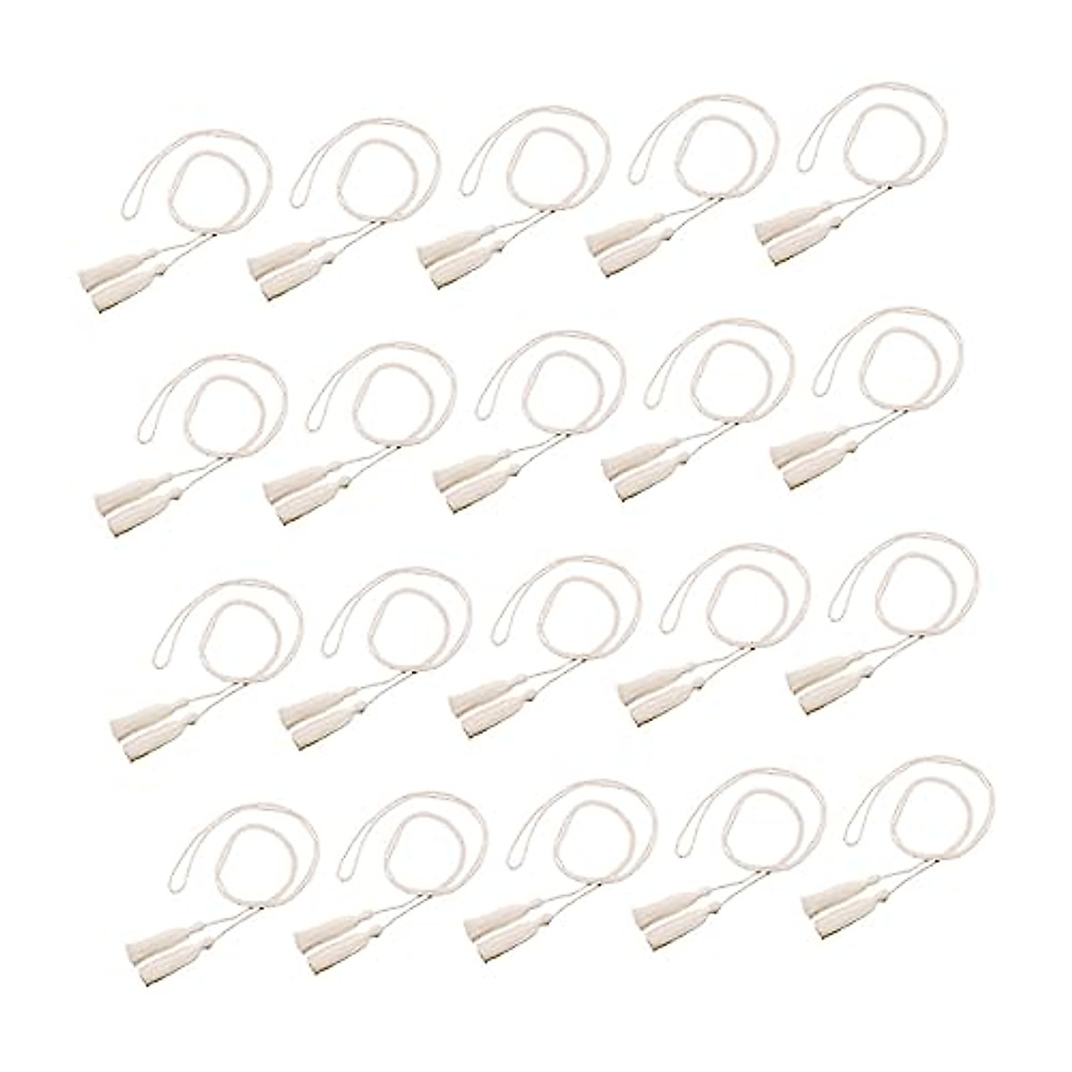 Artibetter 20pcs Hand-Woven Hanging Fringe Shower Curtain Decorative Knit Tie Window Trim Decorative Curtain Holdback Drapery Holdbacks Tassel Rope Decor Cotton White Handmade Tie Back Manual