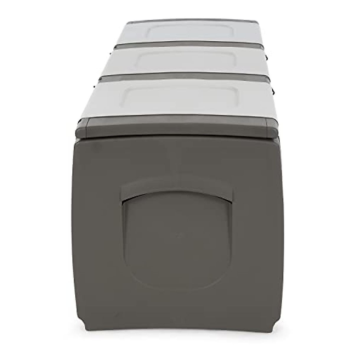 Homeplast Bold Indoor Outdoor Plastic Storage Trunk Resin Deck Box for Storing Pillows, Patio Cushions, and Firewood, 79 Gallon Capacity, Gray/Anthracite