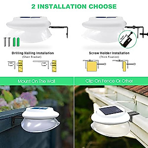 DBF Outdoor Solar Gutter Lights【Upgraded Version】 Solar Fence Post Lights Wall Mount Decorative Deck Lighting Auto On/Off Solar Landscape Lights for Eaves Yard Garden Highlight Gate (Pack of 6)