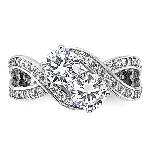 IceCarats 925 Sterling Silver Cubic Zirconia CZ Two Stone Ring Size 7