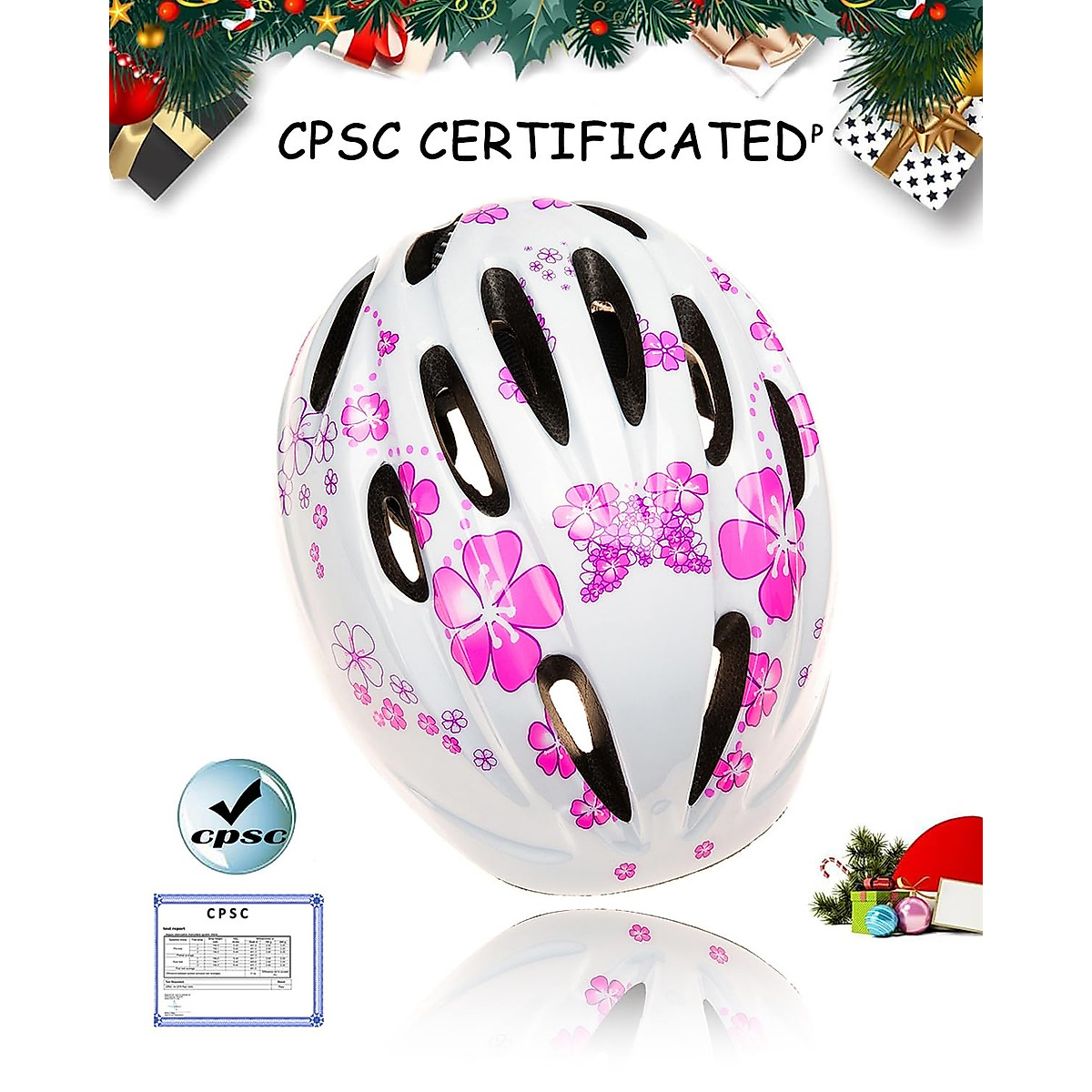 Girl Helmet for Bike,Kids Bike Pink Helmet for Girls Approximately Ages 3-10 Years Adjuastable and Multi-Sport, from Toddler to Kids CPSC Certicated