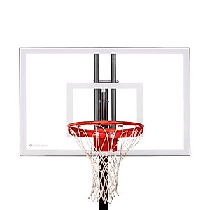 Goalsetter Elite Plus 54” Tempered Glass Backboard In-Ground Basketball Hoop - HD Breakaway Rim, Black (TS44154G3)