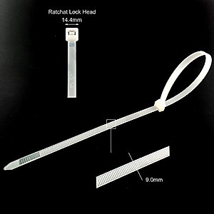 HS Extra Long Heavy Duty Zip Tie Straps (50 Pack) Thick 0.35 Inch Plastic Duct Zip Ties Heavy Duty 175 Pounds Clear,White Large Zip Ties 36 Inch for HVAC,Travel,Packaging,Vessel