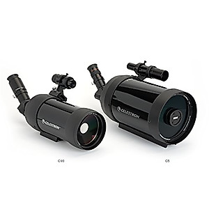 Celestron – C5 Angled Spotting Scope – Schmidt-Cassegrain Spotting Scope – Great for Long Range Viewing – 50x Magnification with 25mm Eyepiece – Multi-Coated Optics – Rubber Armored