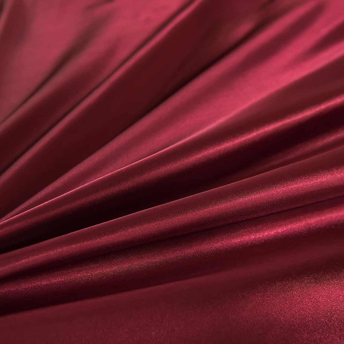 3 Pieces Satin Duvet Cover Silky Red Bedding Set Luxury Satin Lace Ruffled Fringed Super Smooth Soft Silk Like Microfiber Burgundy Red Duvet Cover Set Queen with 2 Pillowcases
