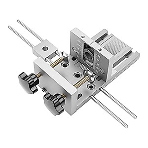 Dowelling Jig Three in One Hole Punch 15Mm Locator Clamp Board Kit 10 6 Dowel Jig Center Drill Inserts
