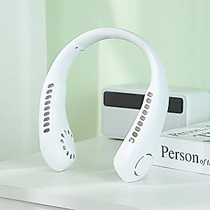 Caripeloy Portable Bladeless Hanging Neck Fan 3000 mAh Battery Operated Hands Free Personal Cooling Fan,USB Powered Desk Fan, 3 Speeds for Office Sports Traveling Outdoor