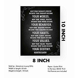 GANDHI Quotes Wall Art- "Your Destiny"- 8 x 10 Art Wall Print Art Ready to Frame. Modern Home Décor, Studio & Office Décor. Mahatma Gandhi Quotes Makes a Perfect Gift for Motivation, Zen & Inspiration