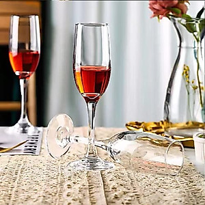 6oz Champagne Flute,Clear Champagne Glasses Set of 14,Elegant Stemmed Champagne Glasses Sparkling Wine Glasses for Birthday,Parties,Wedding