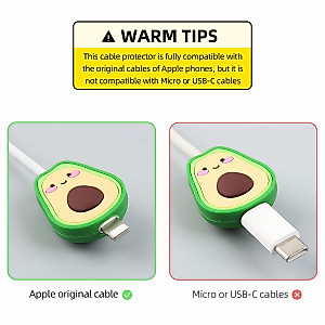 SUNGUY Cute Animal Bite Cable Protector for iPhone iPad Charger, 5 Pack USB Cable Protector, Charging Cord Protector, Cable Chomper, Fruit USB Charger Saver