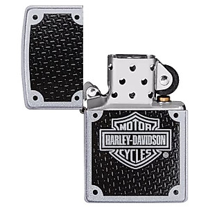 Zippo Harley-Davidson Carbon Fiber Satin Chrome Pocket Lighter