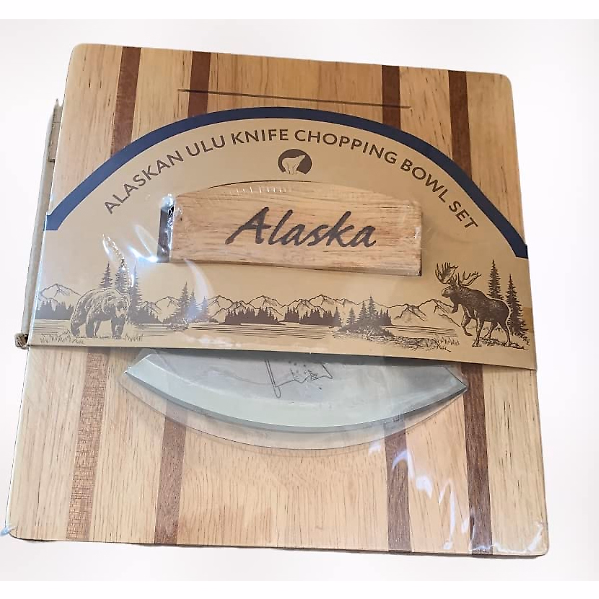 Alaska Ulu Knife and Chopping Bowl Set