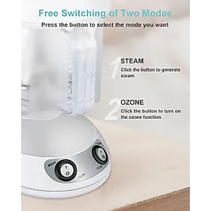 EZBASICS Hair Steamer 2 in 1 Ion Facial Steamer with Extendable Arm Table Top Hair Humidifier Hot Mist Moisturizing Facial Atomizer Spa Face Steamer Design for Personal Care Use at Home or Salon