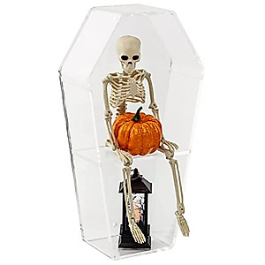 GrimExotics Acrylic Coffin Shelf – Spooky Gothic Decor for Home, Clear Acrylic Funko Pop Display Shelf for Wall and Table Top with Removable Shelves – 15 inches Tall by 8 inches Wide