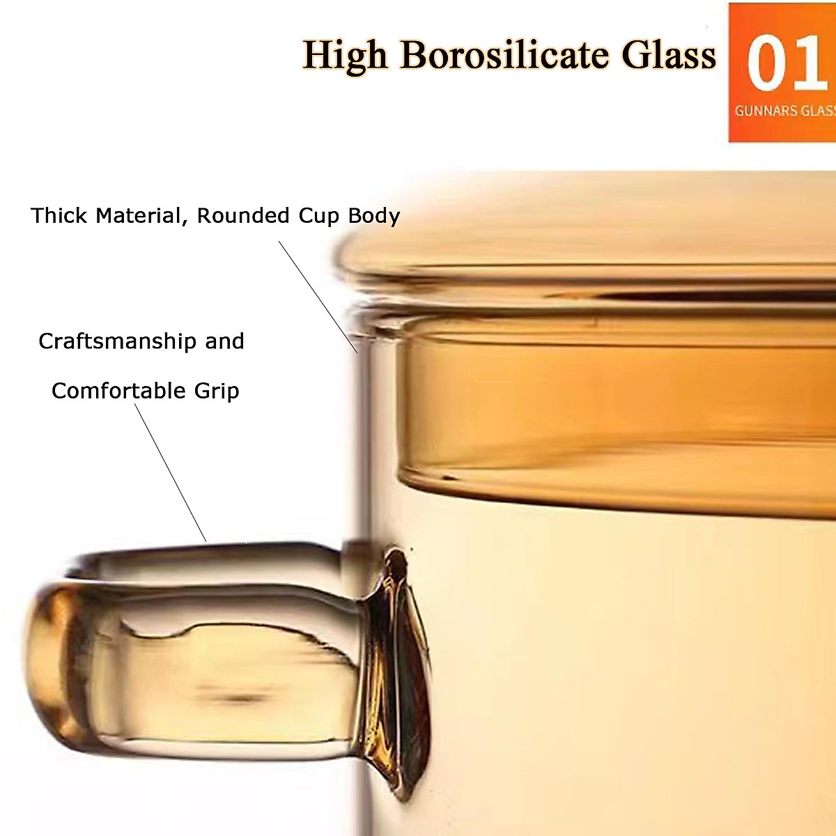 GRIPITHPY Heat Resistant Glass Saucepan with Lid, Large Double Handles Glass Cooking Pot, Glass Stovetop Pot for Pasta Noodle, Soup, Milk, Baby Food, Spaghetti, Fruit(1900ml/2quart, A)