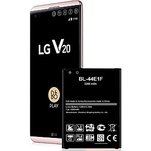 FFOGG LG V20 Battery, 3200mAh Li-Ion Battery for LG V20 BL-44E1F US996, AT&T H910, T-Mobile H918, Verizon VS995, Sprint LS997 Spare Battery