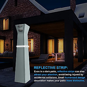Top Hill Pyramid Patio Heater Cover ，Outdoor Heater Cover Waterproof Zipper Designed with Storage Bag，Stand-Up Outdoor Propane Patio Heater Cover 21" L x 21" W x 90" H (Grey）