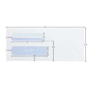 Quality Park #8 5/8 Security Envelopes, Double Window, Self Seal, Invoices/QuickBooks Statements, 3-5/8" x 8-5/8", 24 lb White, 500/Box (QUA24539)