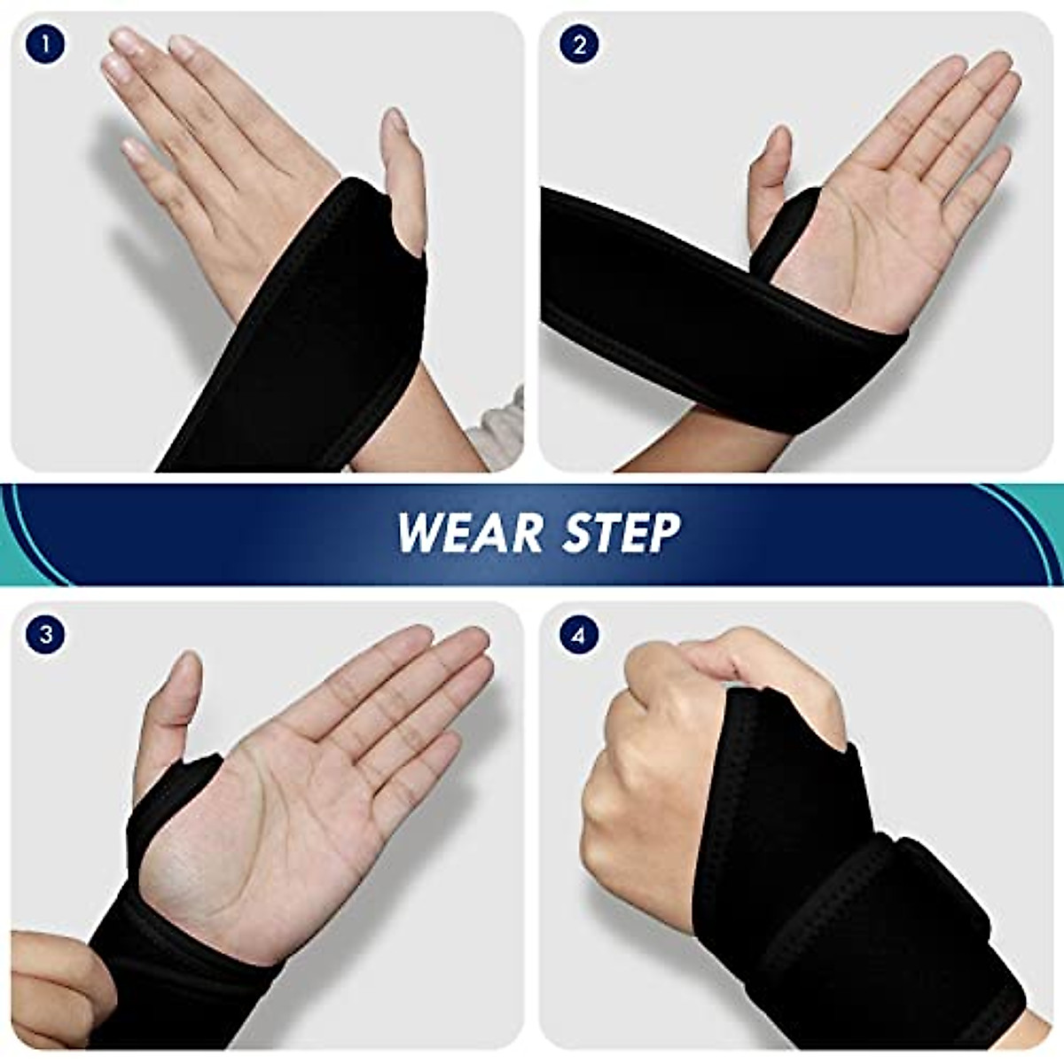 YOGINGO 2 Pack Wrist Brace for Right&Left Hand - Wrist Wraps for Men&Women - Adjustable Wrist Band for Sports Protecting/Tendonitis Pain Relief/Injury Recovery/Daily Work,Carpal Tunnel Wrist Brace