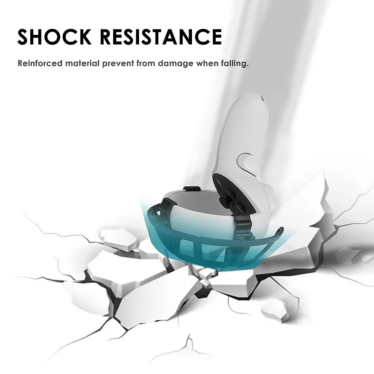 Geekria Anti-Collision Protection Frame Cover Set Compatible with Meta Quest 2 Grip Handle Bumper Guard VR Accessories Virtual Reality Handle Stand Anti Collision Protector