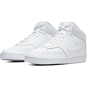 Nike Men's Court Vision Mid Sneaker, White/White-White, 10