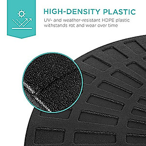 Best Choice Products 4-Piece 158lb Capacity Cantilever Offset Patio Umbrella Circular Base Stand w/Carry Handles, Easy-Fill Spouts, Base Connector Hooks, UV Stability - Black