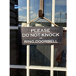 Please Do Not Knock or Ring Doorbell. Wooden Do Not Disturb Door Sign 5"x12"
