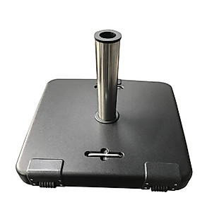 Christopher Knight Home Larissa Outdoor 119lb Concrete Square Umbrella Base with Stainless Steel Collar, Black