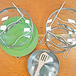 Pot & Pan Lid Hanging Organizer Rack, Set of 2, White - Southern Homewares - Kitchen and Pantry Storage Hanger