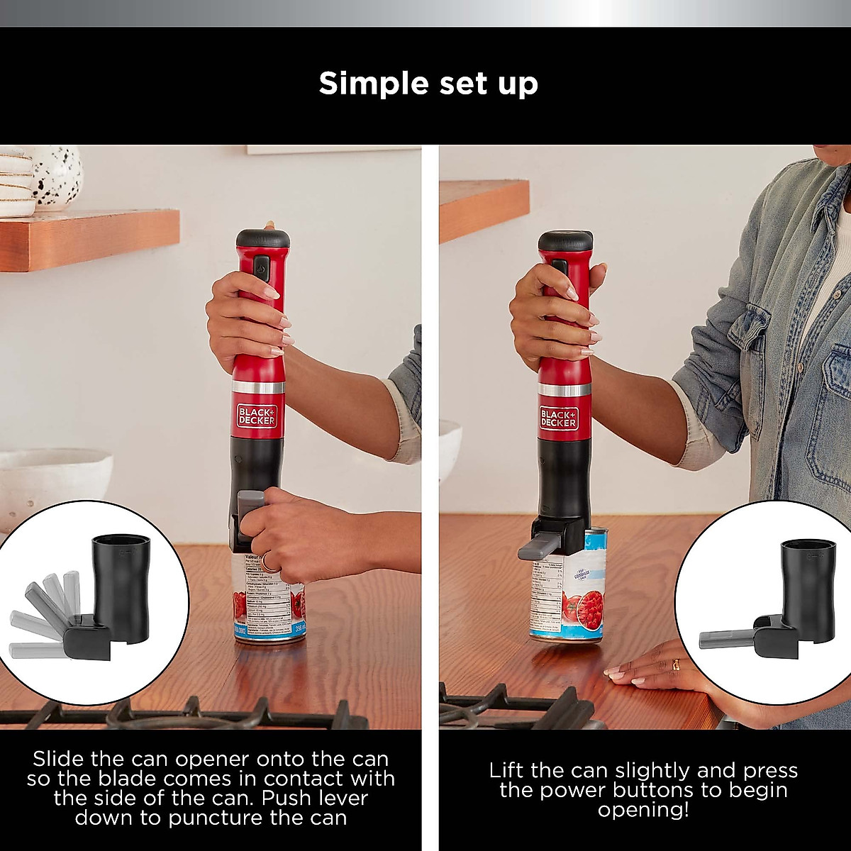 BLACK+DECKER Kitchen Wand Attachment Electric Can Opener (BCKM101CN)