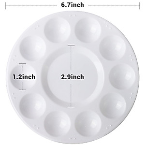 6 Pack Paint Tray Palettes, Plastic Paint Pallet for Kids Art Painting Palette for Painting or DIY Craft Class, White