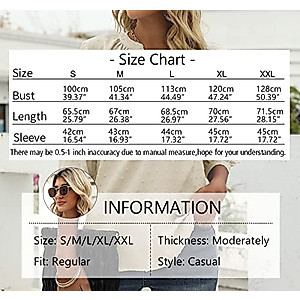 Womens Summer V Neck 3/4 Sleeve Blouses Swiss Dot Tunic Tops Casual Button Shirts Beige