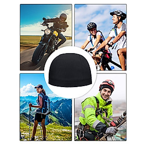 SATINIOR 9 Pieces Helmet Liner Skull Caps Sweat Wicking Cycling Hat Cooling Beanie Hat (Chic Colors)