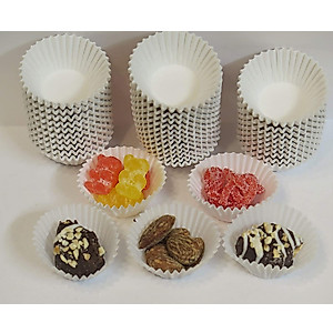 Decony Mini White Baking Cups Cupcake Liners ,candy cups - 1" X 3/4" ideal use for holding truffles , chocolate covered strawberries , candy and nuts - 1000 pc.